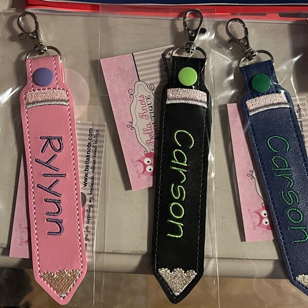 Personalized Name Tag, Personalized Back Pack Name Tag, Pencil Snap Tab ...