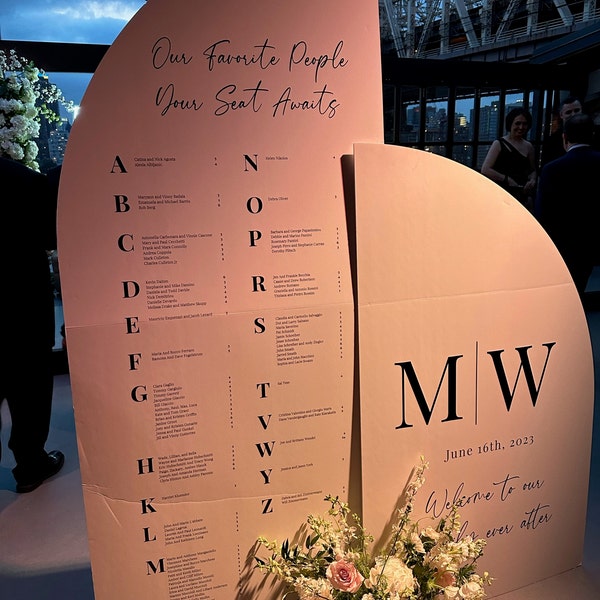 Arch Seating Chart Large Wedding Seating Chart Arched Panel With Easel ...