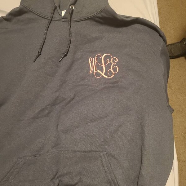Adult Monogram Hoodie, Personalized Clothing, Emboridery, Monogram ...