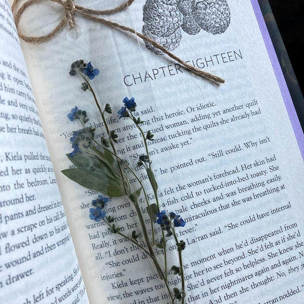 Forget-me-not Bookmark | Real Dried Flowers | Gift for Reader ...