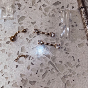 Rose Gold Rook Piercing Multistone Surgical Steel Curved | Etsy