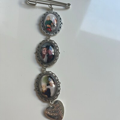 Silver Round Photo Bracelet Wedding Bouquet Memory Jewellery Pendant ...