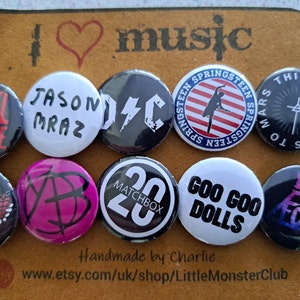 BAND LOGO Pins Rock Punk Metal Pop Music Pins Any Band Choose Your Own ...