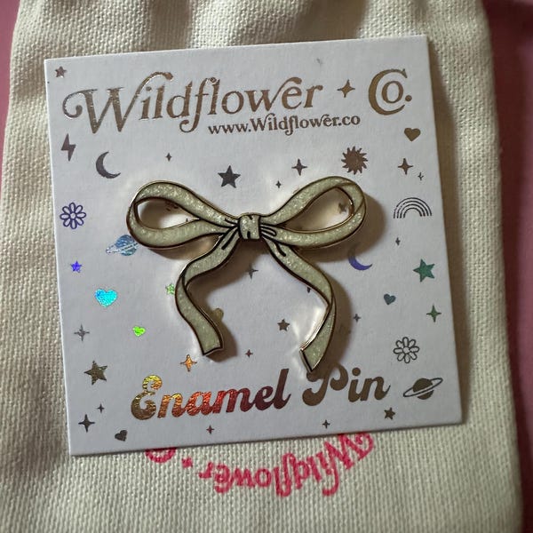 Bow Enamel Pin - Pink Red Blue Lilac White Ballet Pink - Coquette ...