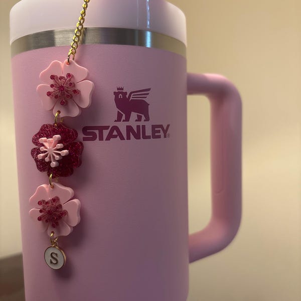 Short Tropical Monstera Stanley Straw Charm, Straw Dangle, Stanley ...