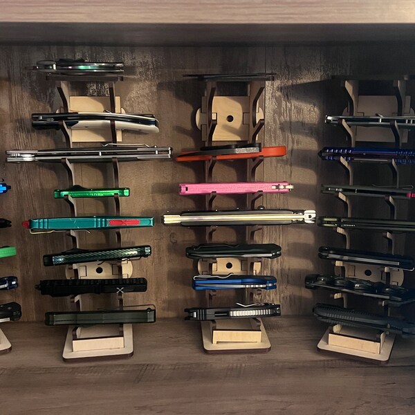 Floating Wall Mount EDC Rack Storage Display for Pocketknives, Knife ...