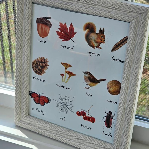 Fall-themed Alphabet Chart for Kids, Printable Educational Decor ...