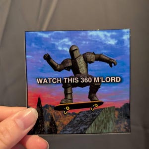 Watch This 360 Meme Sticker | Skateboarding Knight | the Frog Mage - Etsy