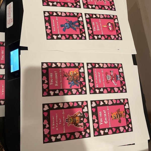 FNAF Valentine's Day Printable Cards! - Etsy
