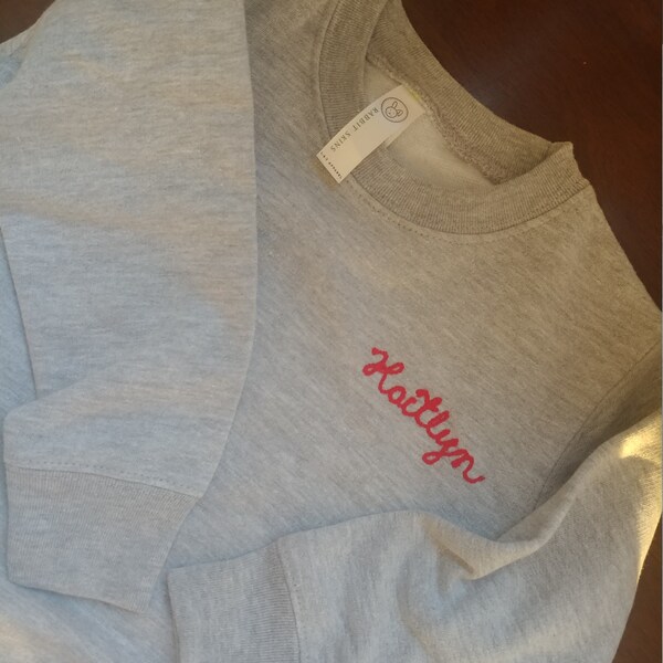 Personalized Toddler Sweatshirt, Custom Embroidered Name Crewneck, Kids ...