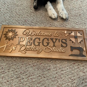 Personalized Sewing and Quilting Room Signs Wood Name Sign Gift for ...