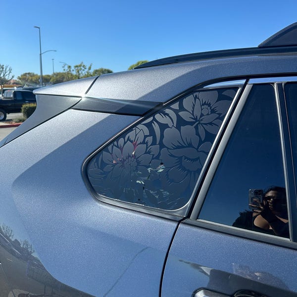 Fits 2019-2025 Toyota RAV4 Rear Side Window Floral Flowers Decal ...