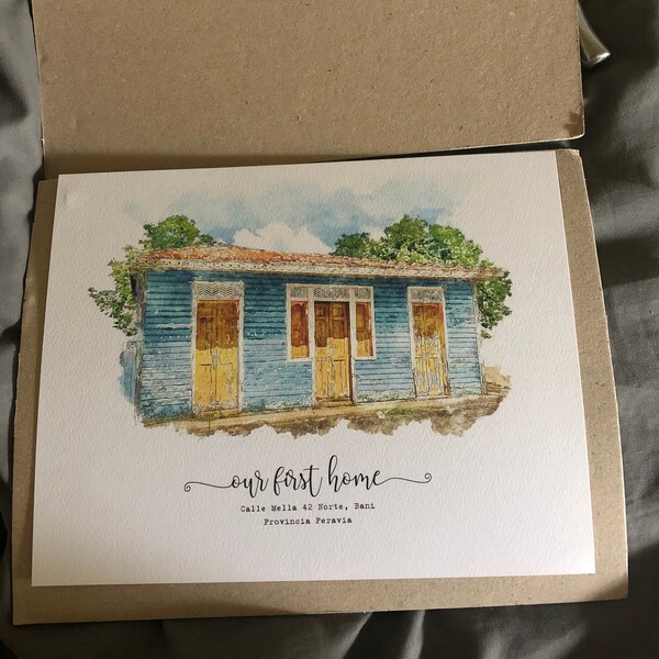 Custom House Drawing, House Illustration, Watercolor House Painting ...