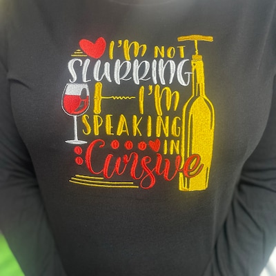 Speaking in Cursive Machine Embroidery Design 3 Sizes - Etsy