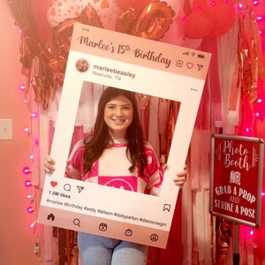 Personalized Selfie Frame, Instagram Frame, Printed, Photo Booth Prop ...