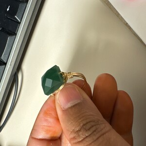 Sleek Green and White Spotted Jade Ring Sterling Silver, Yellow or Rose ...