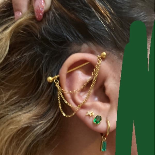 Industrial Barbell 14g, 16g, Industrial Piercing, Industrial Bar ...