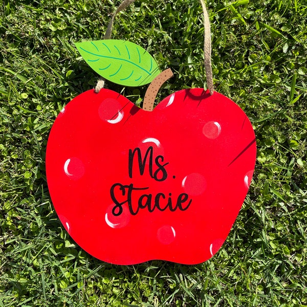 Apple - 01573- Unfinished Wood Laser Cutout, Door Hanger, Wreath Accent ...