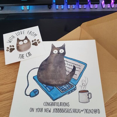 New Job Card, New Job, Funny Cat Card, Cat Card. - Etsy UK