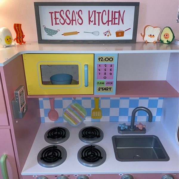 Girls Name Sign for Play Kitchen, Toddler Girls Playroom Decor, Toddler ...