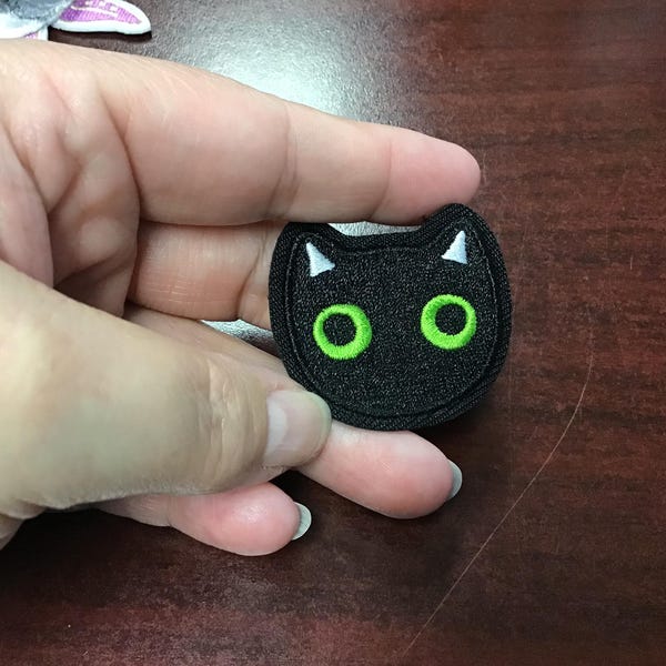 Tiny Black Cat Iron-on Patch, Black Kitty Badge, Animal Decorative ...