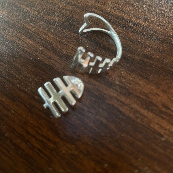 Plain Sterling Silver Ring Fish Bone Genuine Solid Hallmarked 925 - Etsy