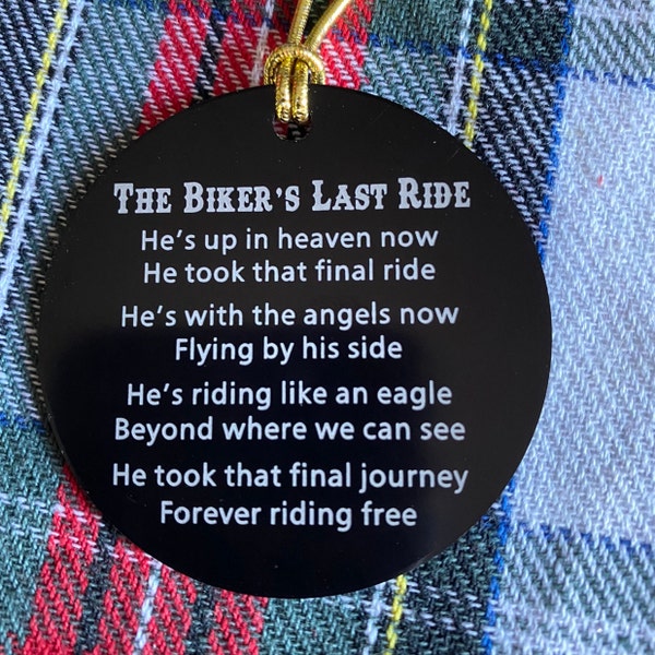 Biker - in Loving Memory - Remembrance Keepsake Engraved Ornament ...