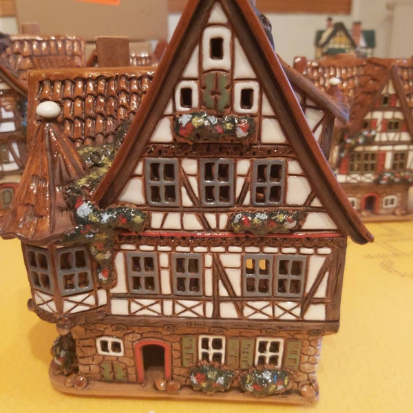 Ceramic House Tealight Candle Holder Incense Burner Home Decoration ...