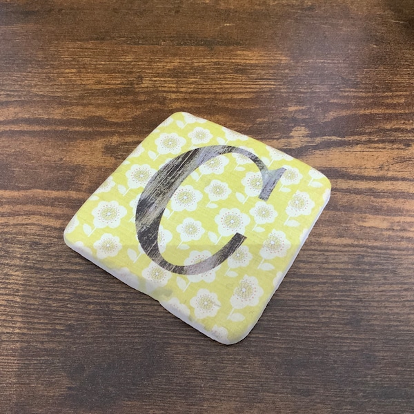 Handmade Alphabet Resin Coasters Ceramic Stone Coffee Tea Drink Shabby ...