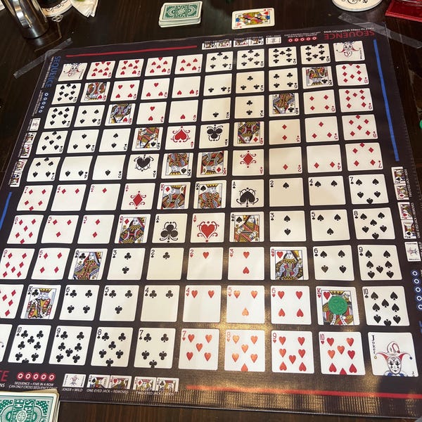 Jumbo Sequence Game, Giant Board Game Mat, Cards and Chips Included - Etsy