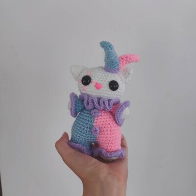 Crochet Jester Kitty and Bunny Pattern. Crochet Jester Bunny. Crochet ...