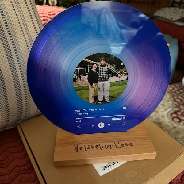Personalized Vinyl Record With Photo - Acrylic Song Plaque ...
