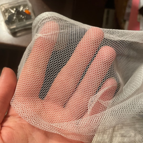 English Netting Fabric.. 54 Wide 100% Poly. WHITE . Sold by the Yard ...