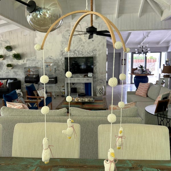 Wooden Mobile Hanger / Wooden Mobile Frame/ Baby Mobile Kit / DIY Baby ...