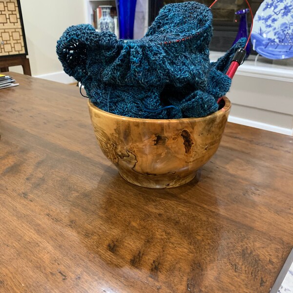 Natural Edge Sassafras Hand Turned Yarn Centerpiece Bowl - Etsy
