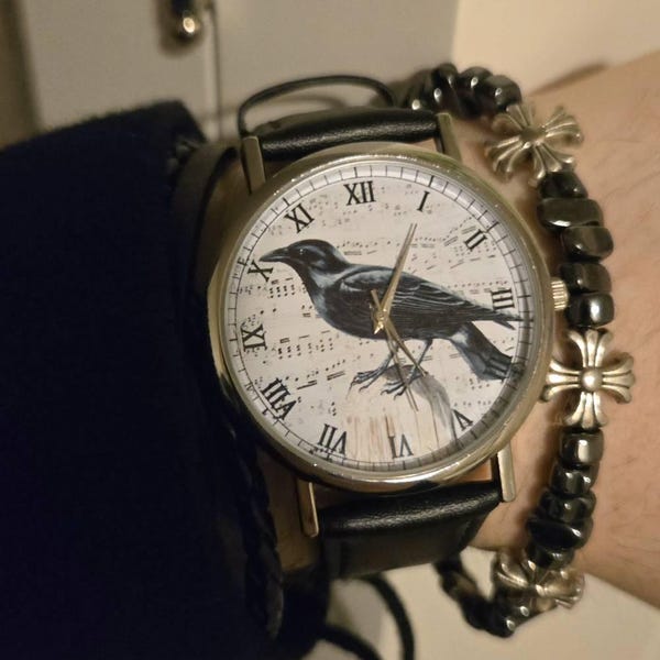 Raven Watch, Men's Watch, Women's Watch, Gothic Watch, Bird Watch ...
