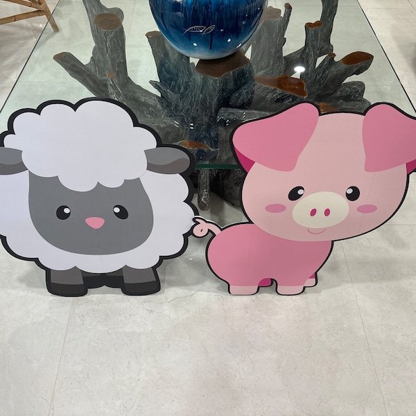 2 Ft Tall Farm Animals Characters, Farm Animal Birthday Prop, Farm ...