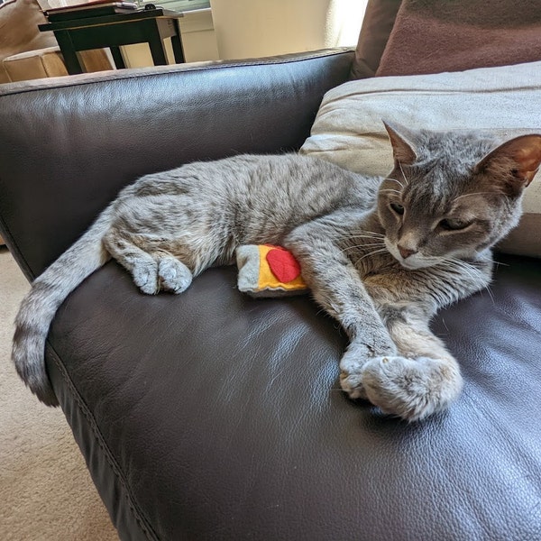 Pepperoni Pizza Slice Catnip Cat Toy - Ready to Ship, Gift for Cat ...