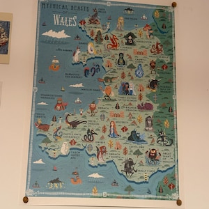 Illustrated Map, Mythical Beasts of Wales, A3 Art Print - Poster - Etsy ...
