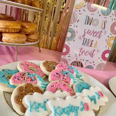 Two is Sweet Take A Treat Table Sign Donut 2nd Birthday Party Sign ...