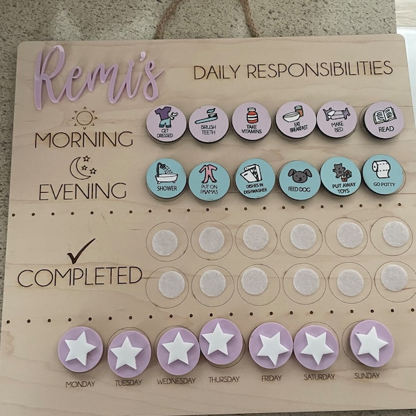 Customizable Toddler Chore Chart With Personalized Name and Tasks ...