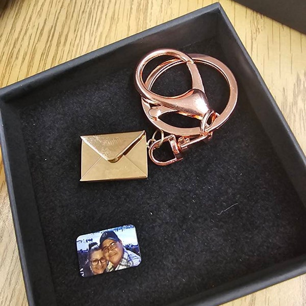 Personalized Photo Keychain,locket Keychain, Envelope Keychain, Message ...