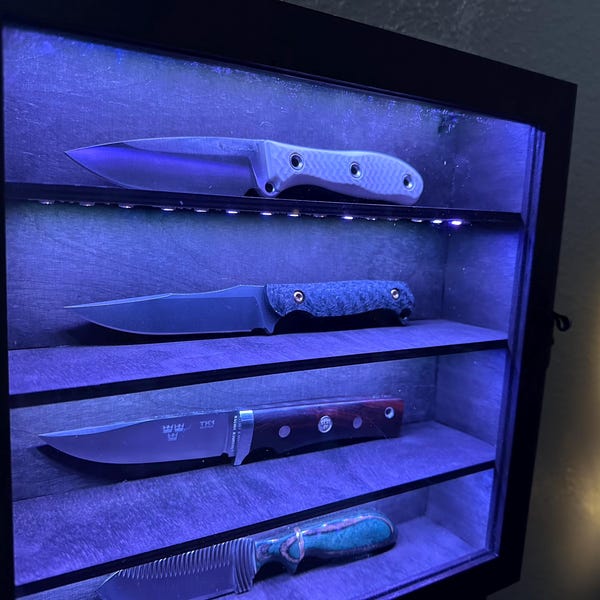 Knife Display Case With Led, Custom Knife Holder, Knife Storage, Pocket ...