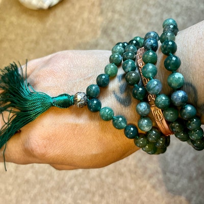 Hand-knotted 108-bead Sacred Tulsi Wood Hand-carved Rough Beads, Japa ...