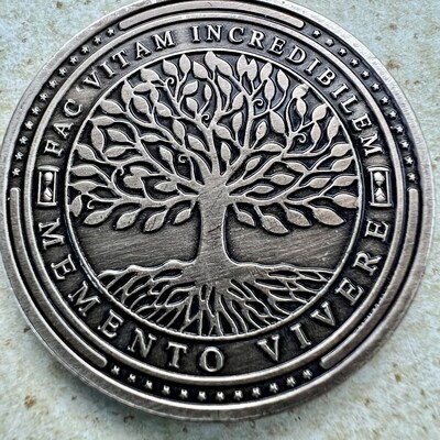 Memento Mori Coin Tree of Life Skull Challenge Token Memento Vivere ...