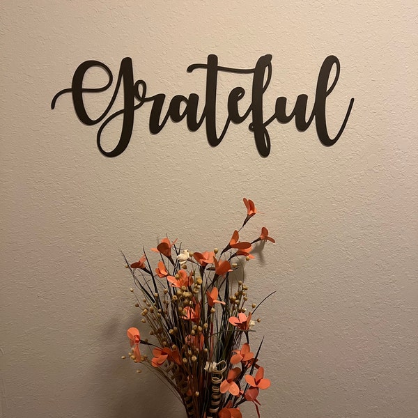 Grateful Metal Wall Art Sign With Powder Coat - Etsy