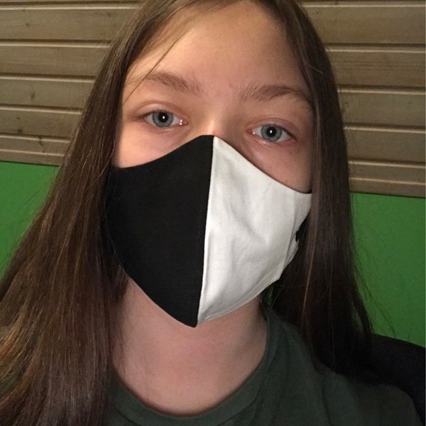 Black Punk Mask With Spikes and Chain, Goth Mask With Filter Pocket ...