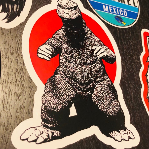 Godzilla Vinyl Sticker - Etsy