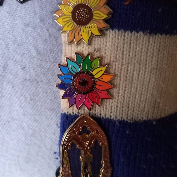 Rainbow Sunflower Pin: Flower Lover Pin | Floral Gift Ideas | Unity ...