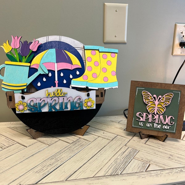 Spring Laser Cut File, Spring Interchangeable Add On, Umbrella Rain ...